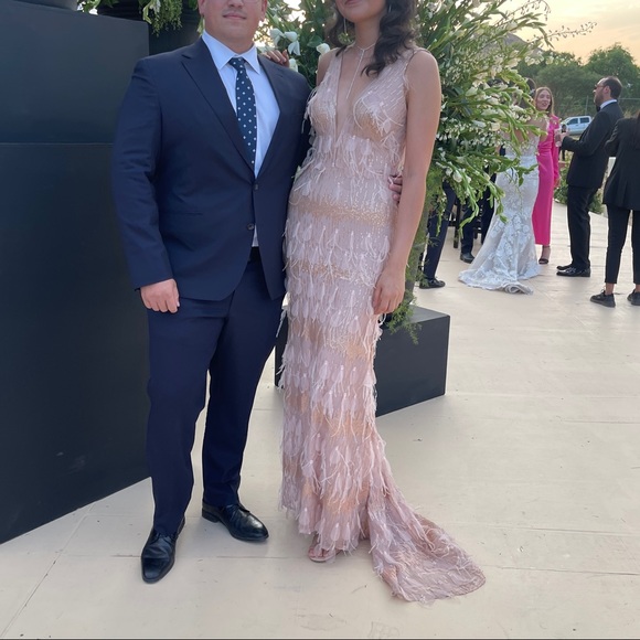 Nicole Bakti | Dresses | Nicole Bakti Feather Gown | Poshmark